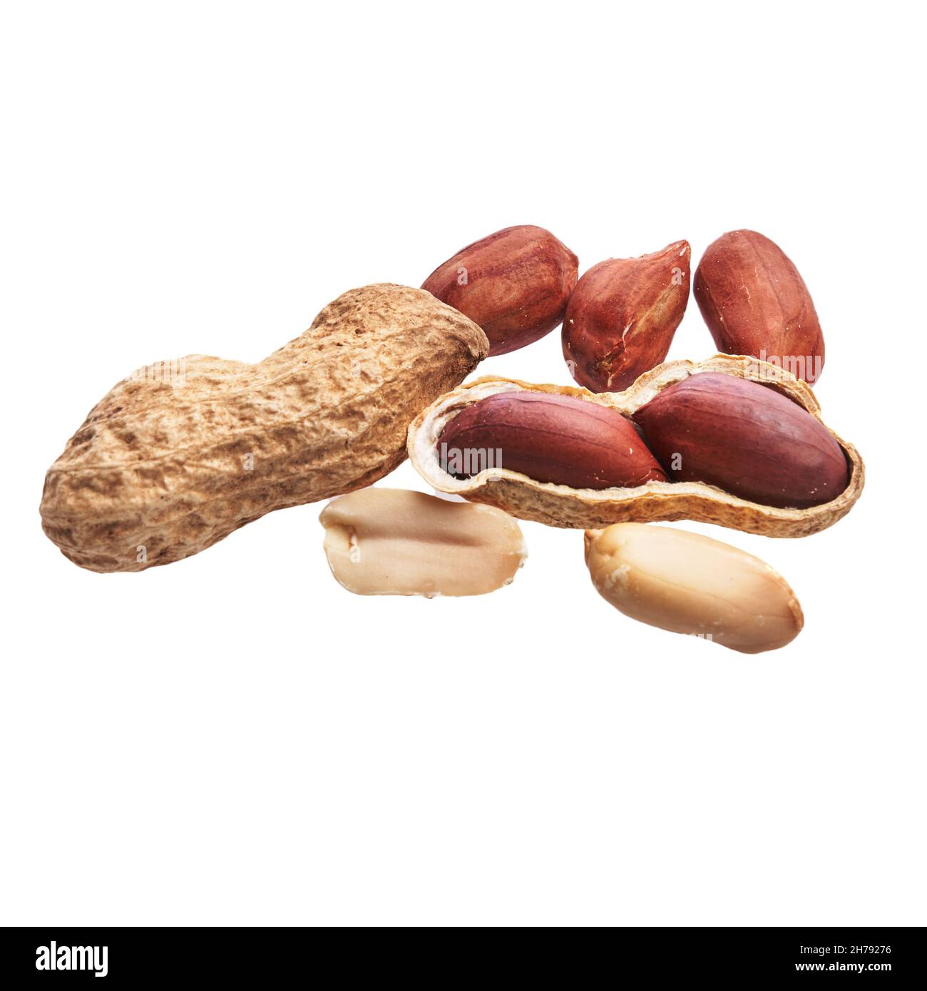 Bunch of peanuts isolated on a white background Stock Photo - Alamy