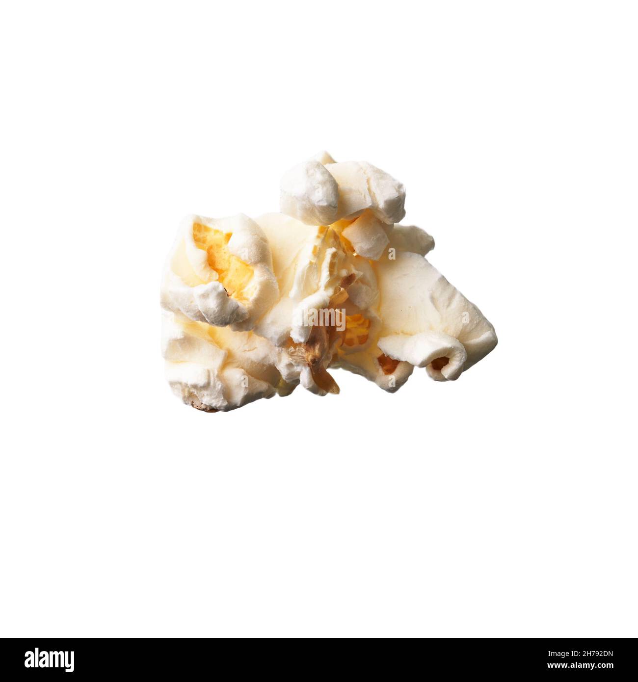 Single delicious salty popcorn isolated on a white background Stock ...
