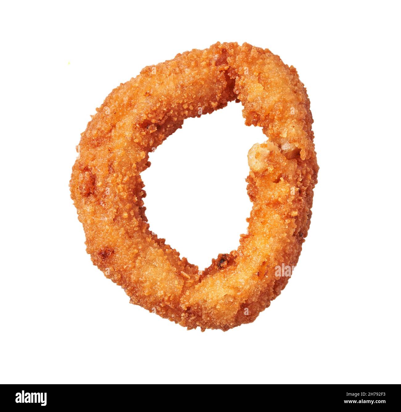SIngle breaded onion ring isolated on a white background Stock Photo ...