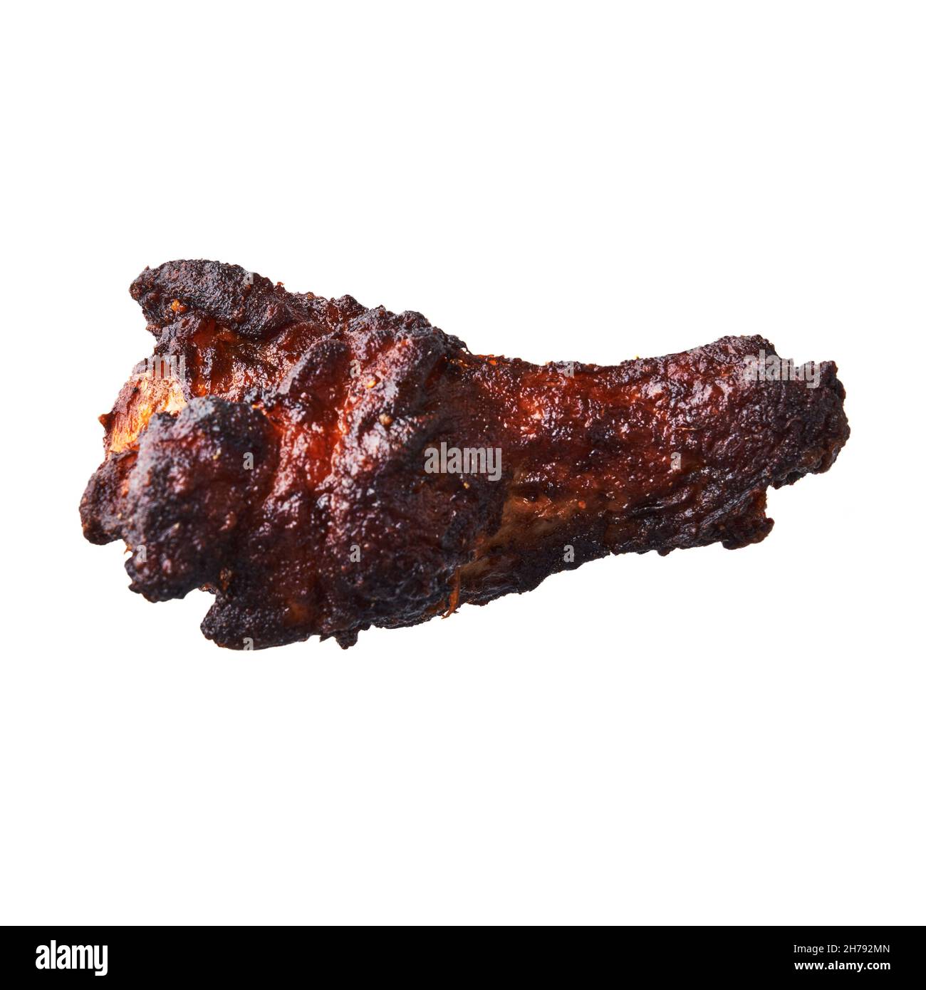 SIngle roasted chicken wing isolated on a white background Stock Photo ...