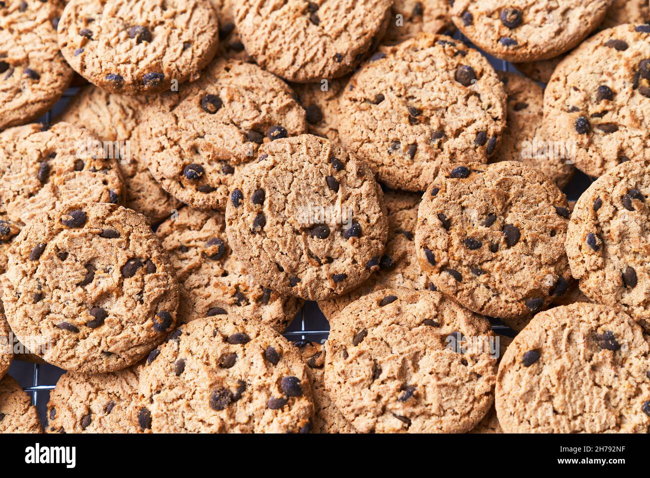 Delicious chocolate cookies texture Stock Photo - Alamy