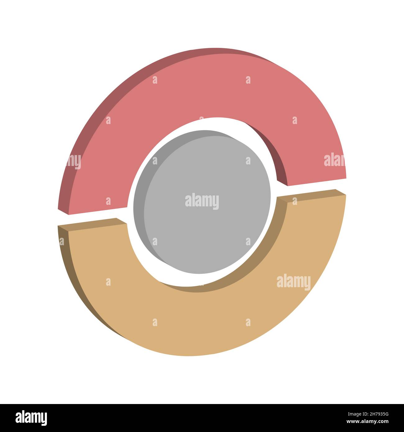 Infographics. A three-dimensional circle with two sectors to illustrate ...