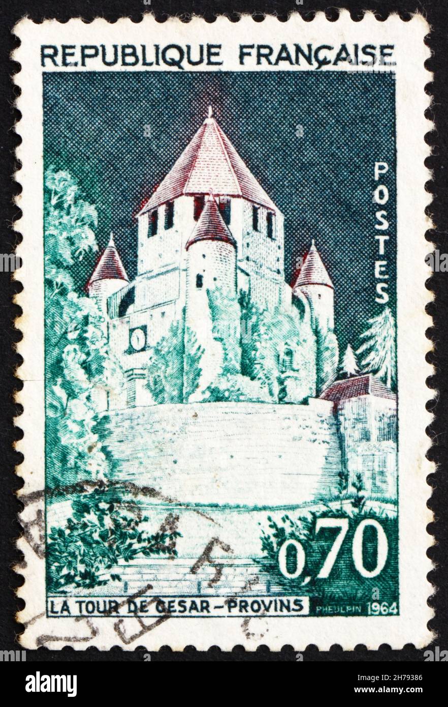 FRANCE - CIRCA 1964: a stamp printed in the France shows Caesar’s Tower ...