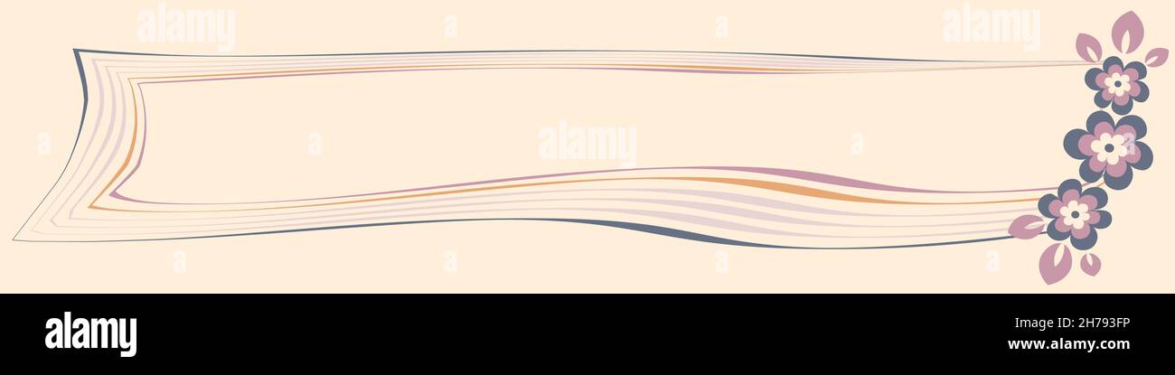 Illustration - a beautiful horizontal frame of stylized colors and ...