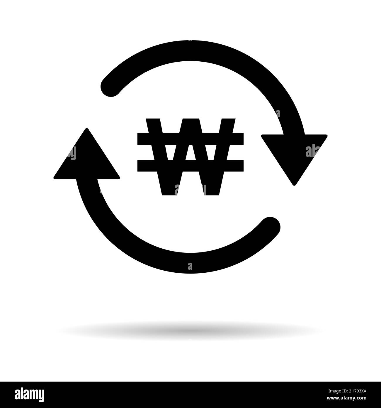 Won money icon, gbp graphic pay business sign, market economy vector ...