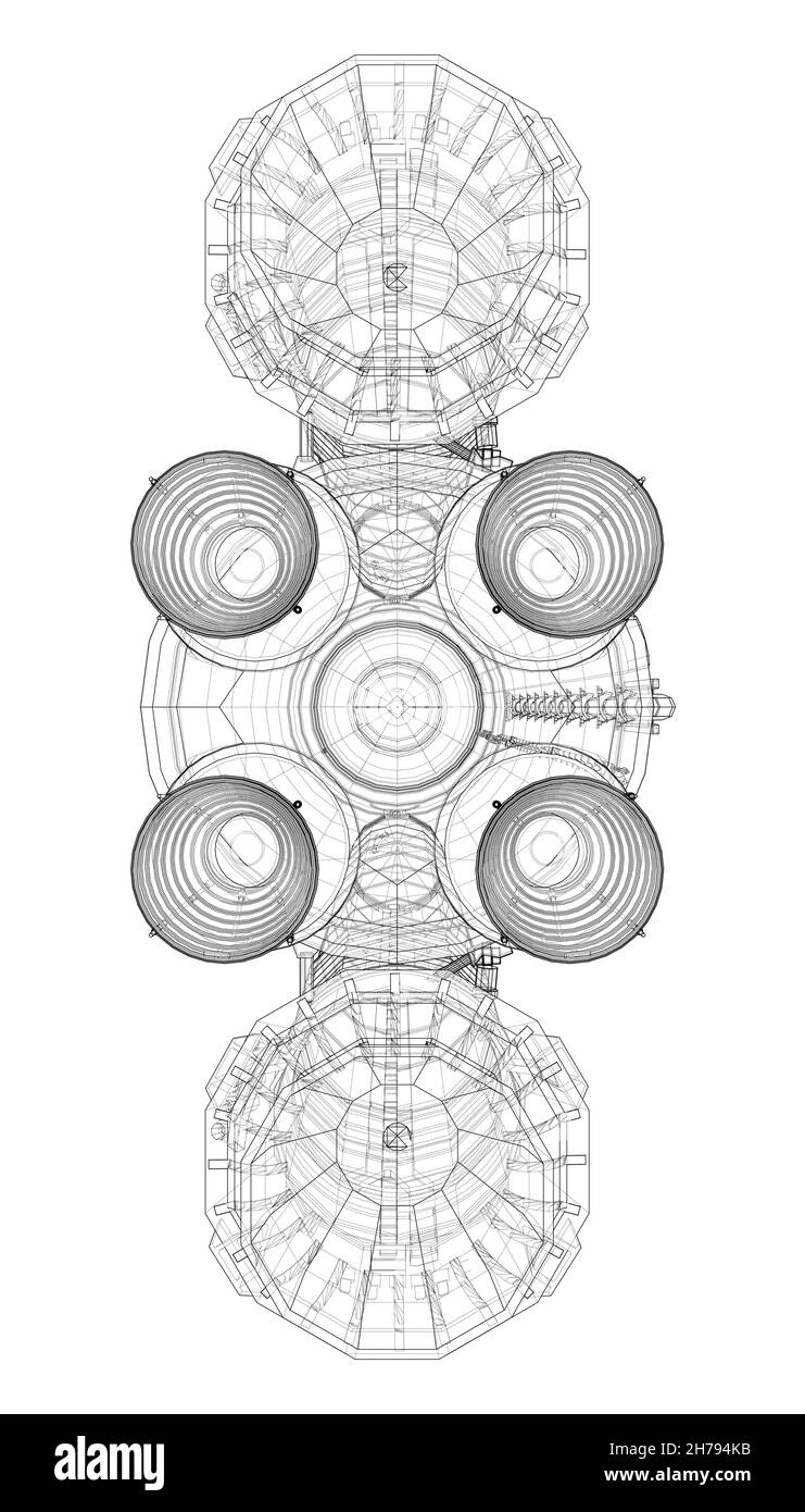 Space rocket concept outline Stock Photo - Alamy