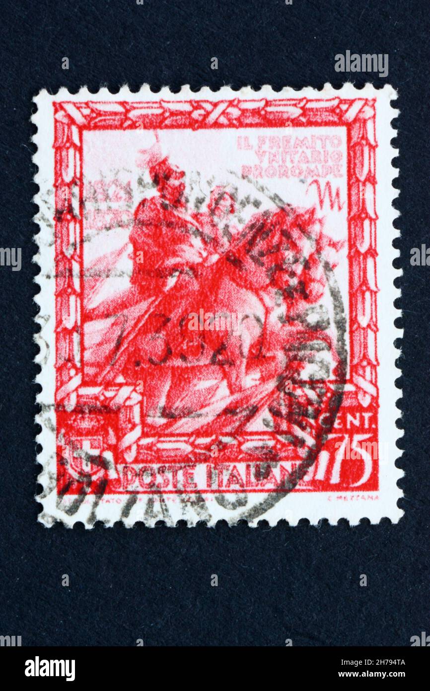 ITALY - CIRCA 1938: a stamp printed in the Italy shows Victor Emmanuel ...