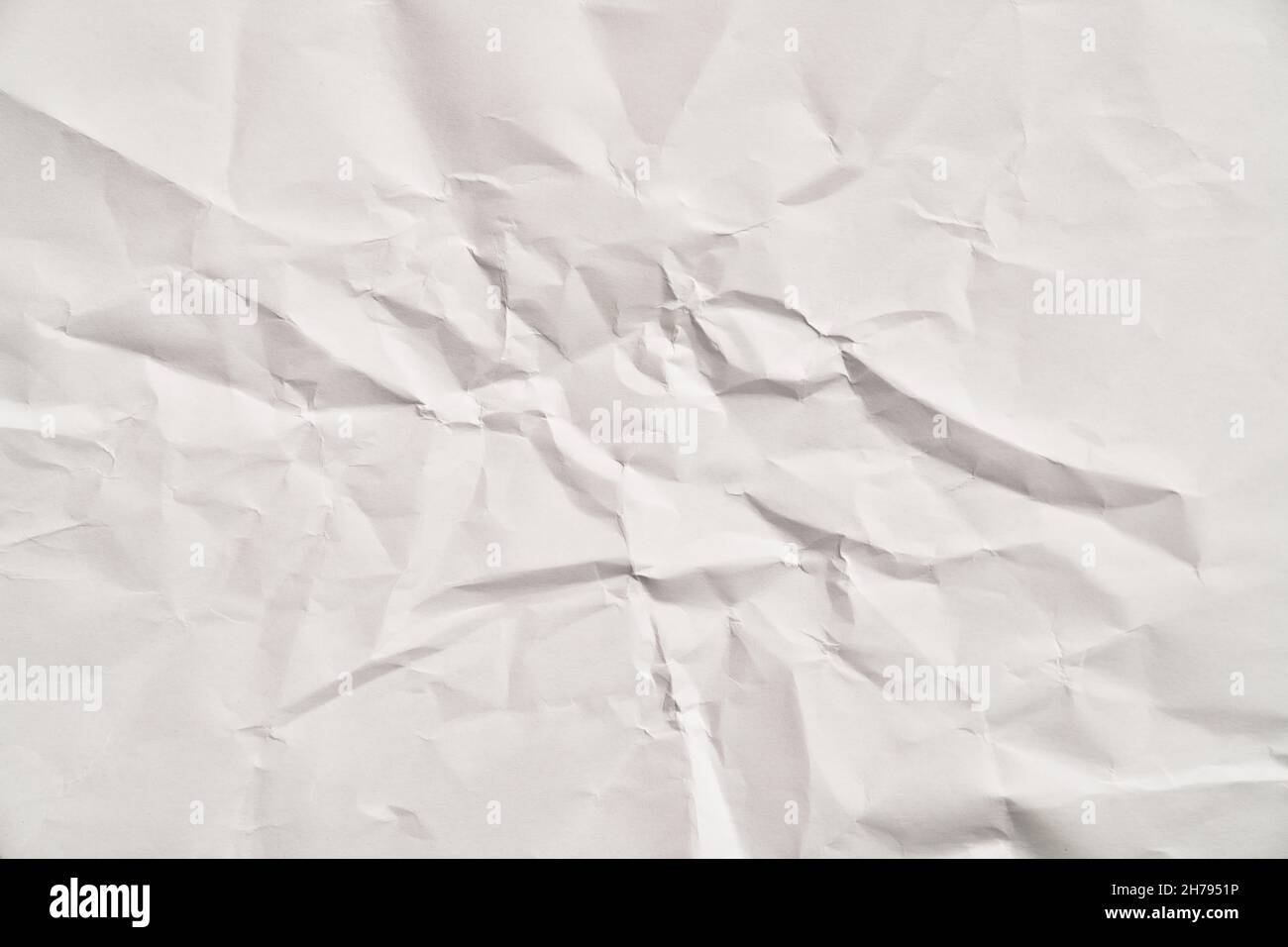 White crumpled paper texture with wrinkles. Damaged and torn sheet ...