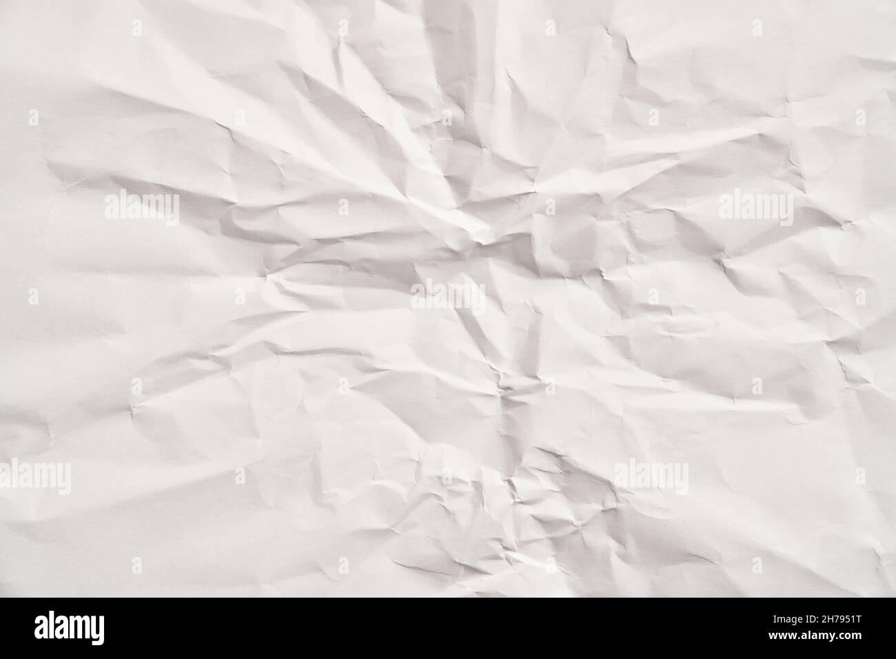White crumpled paper texture with wrinkles. Damaged and torn sheet ...