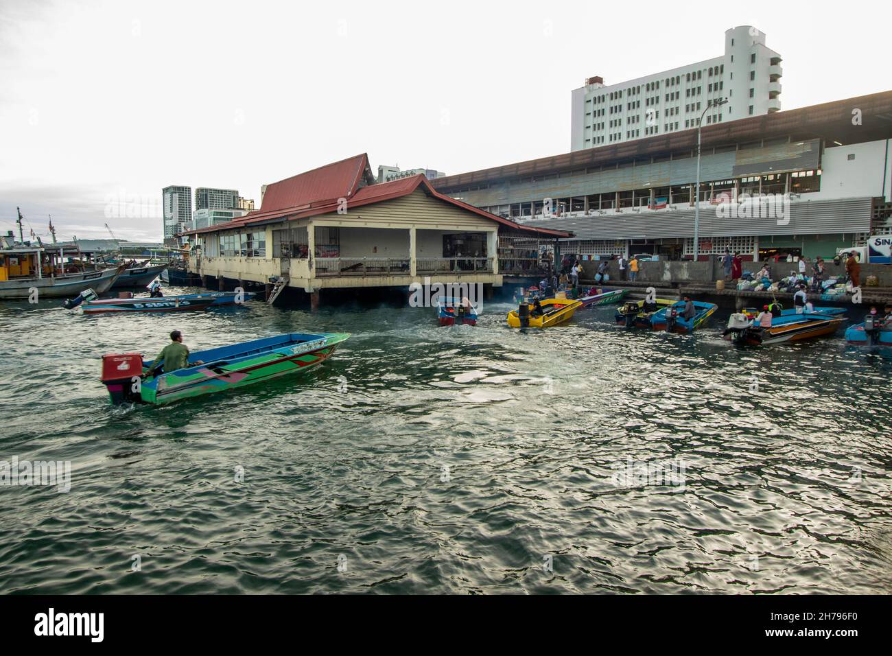 Fish market and surrounding area Kota Kinabalu Sabah Borneo Malaysia ...