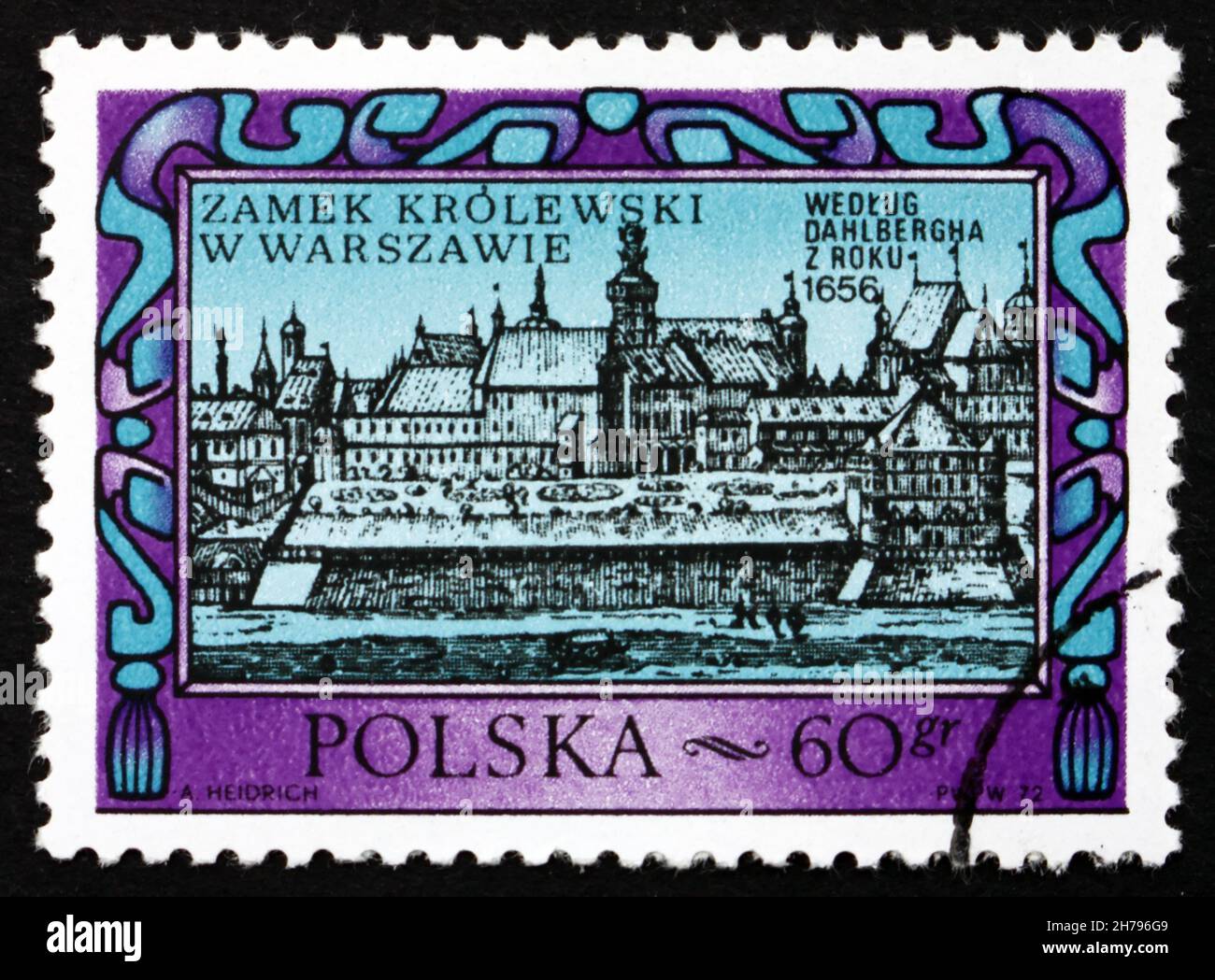 Poland stamp castle hi-res stock photography and images - Alamy
