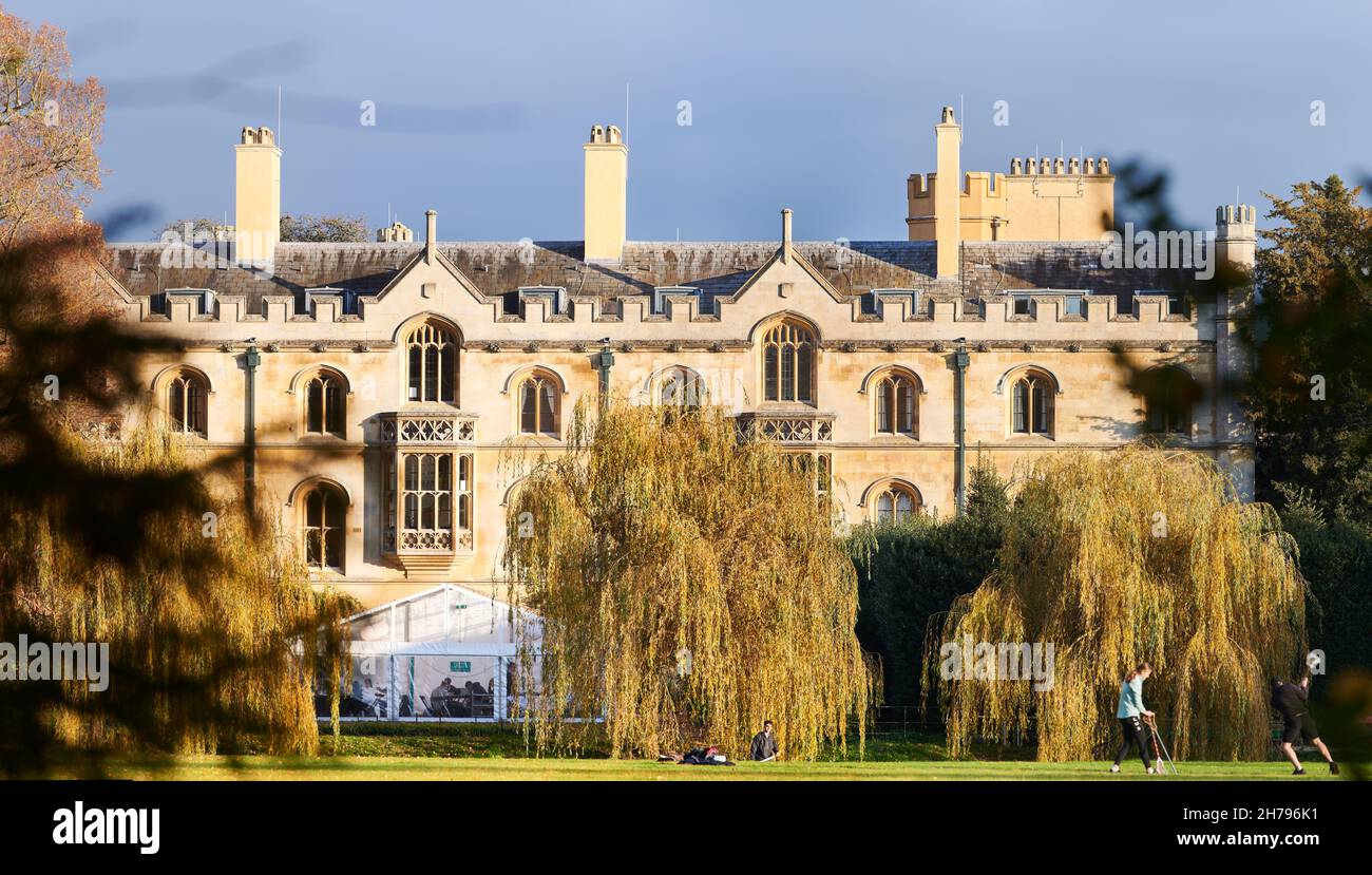 New Court building at Trinity college, Cambridge university, England ...
