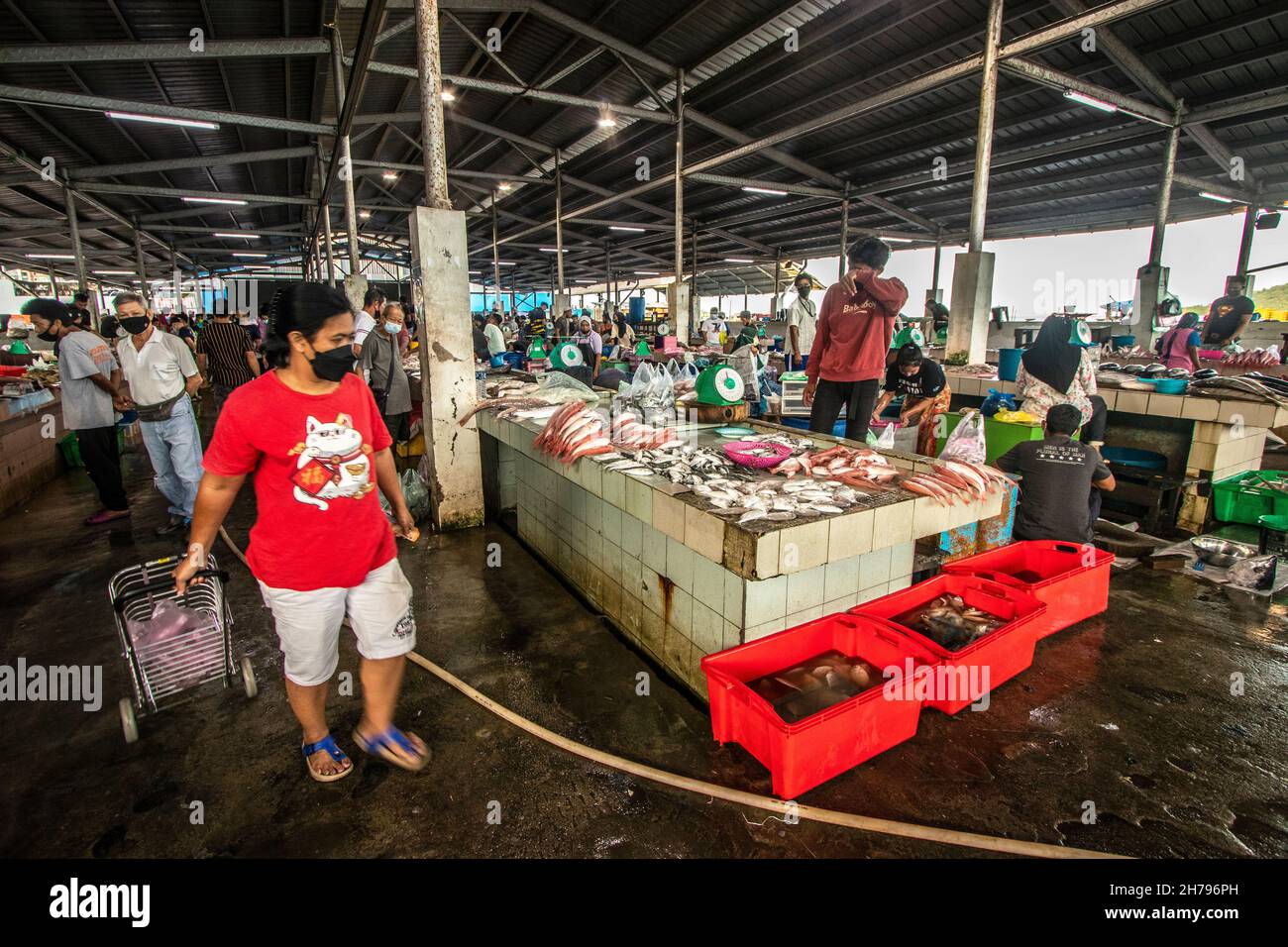 Fish market and surrounding area Kota Kinabalu Sabah Borneo Malaysia ...