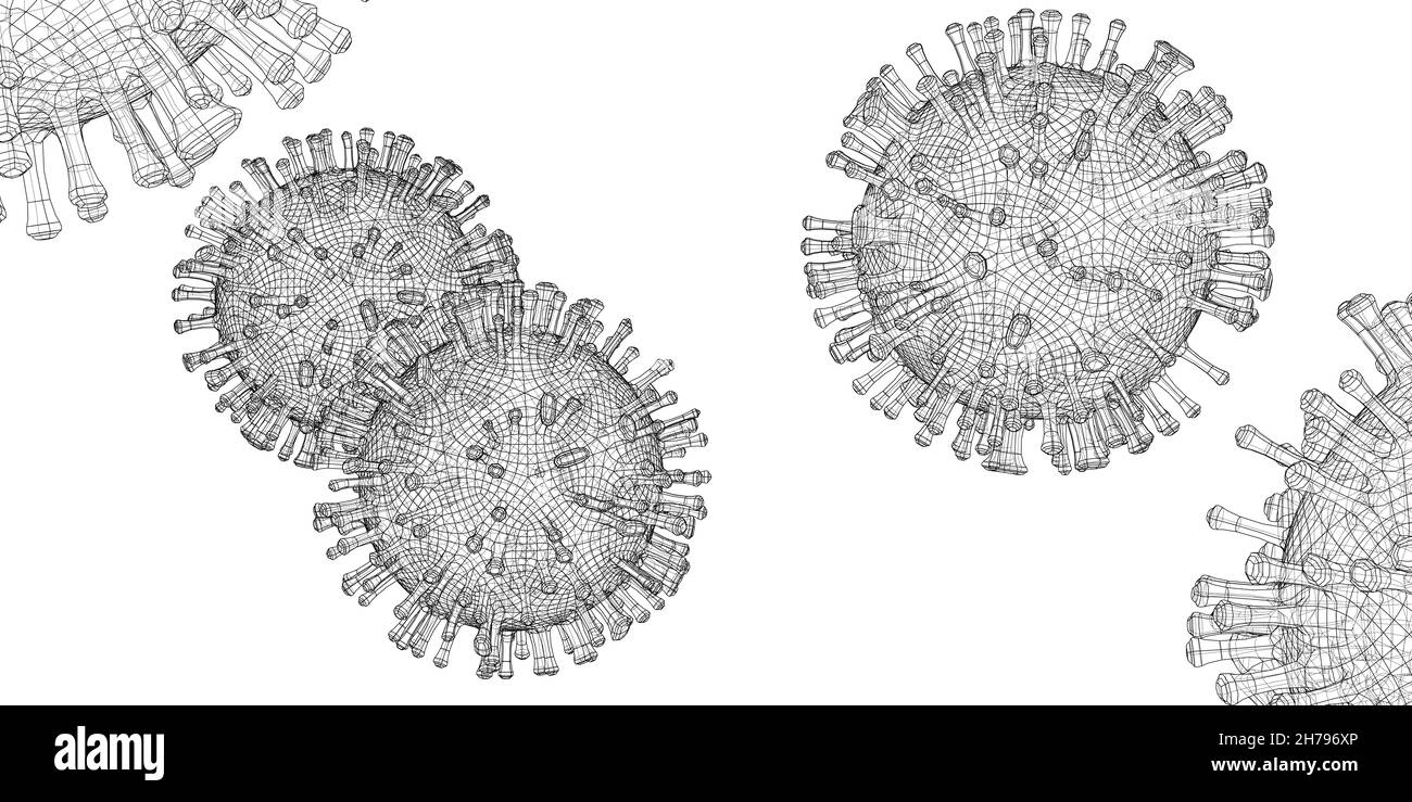 Wire-frame model of a virus Stock Photo - Alamy