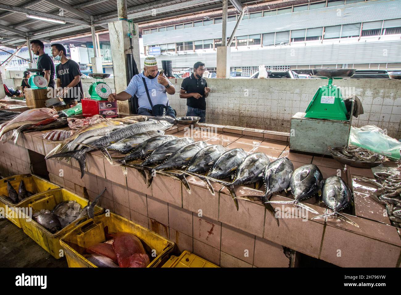 Fish market and surrounding area Kota Kinabalu Sabah Borneo Malaysia ...