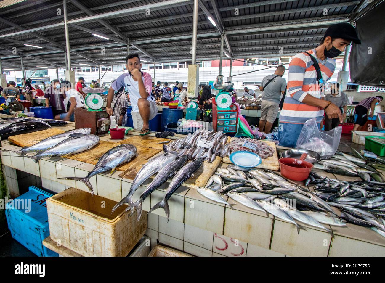 Fish market and surrounding area Kota Kinabalu Sabah Borneo Malaysia ...