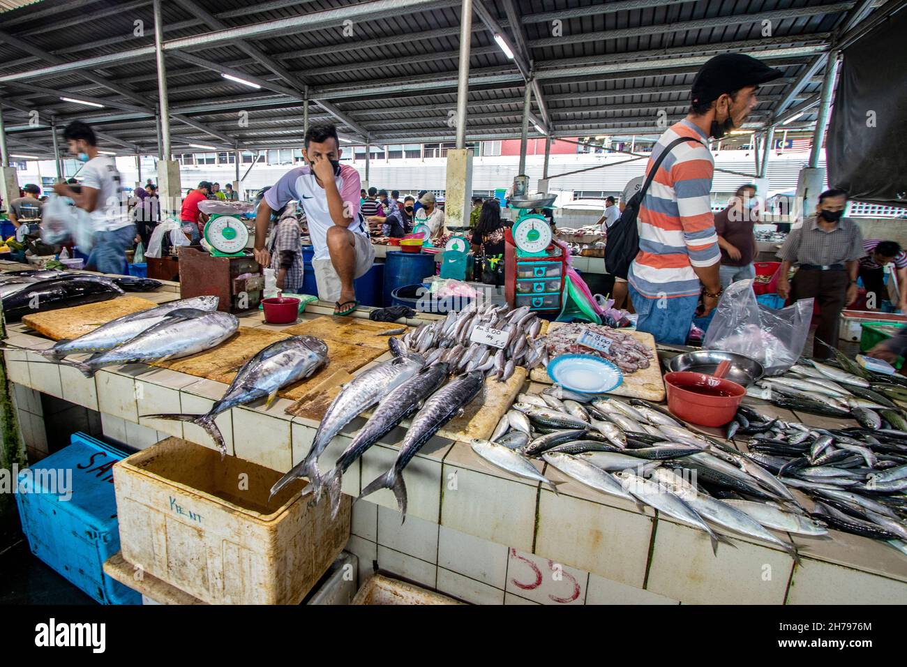 Fish market and surrounding area Kota Kinabalu Sabah Borneo Malaysia ...