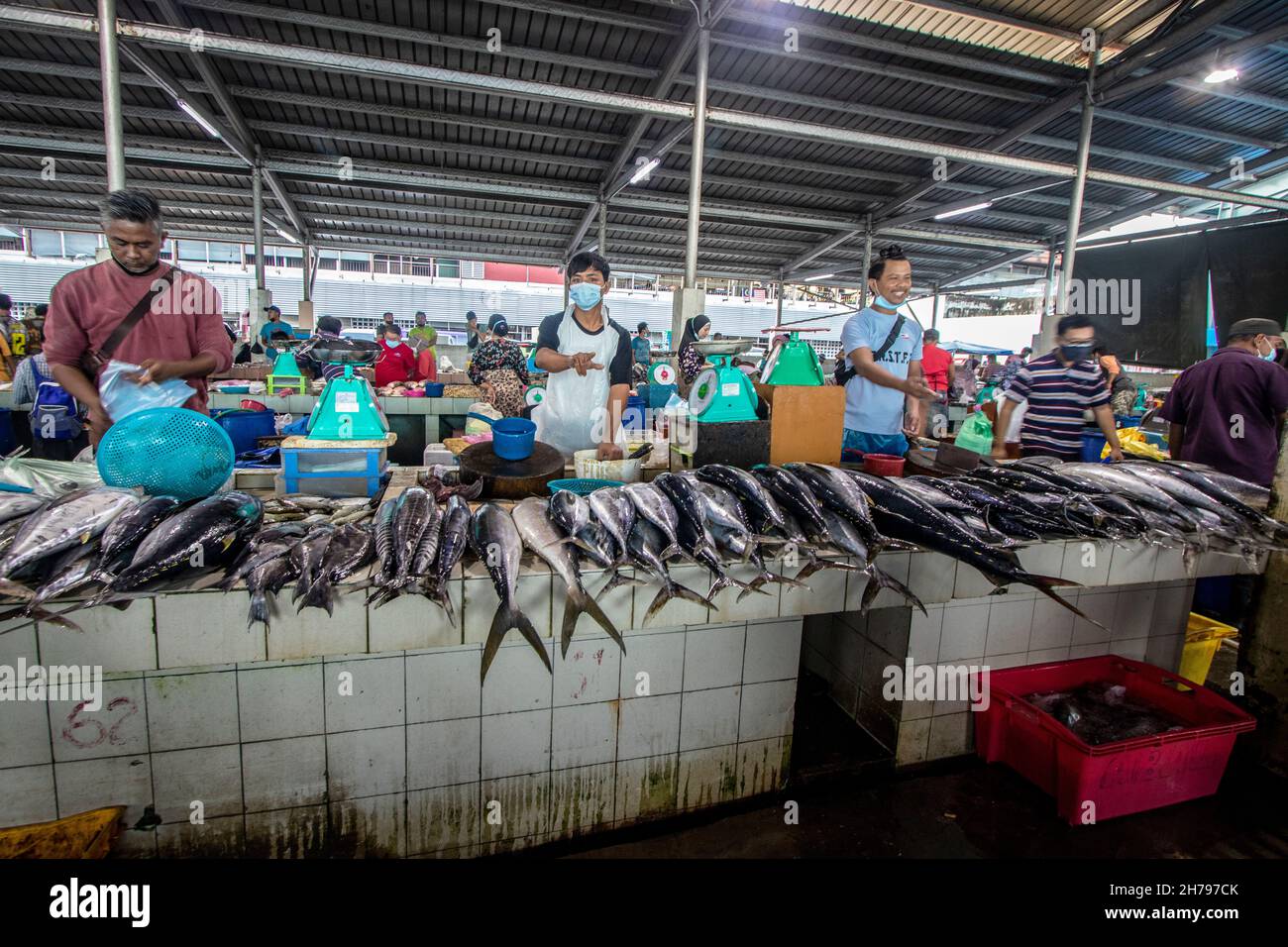 Fish market and surrounding area Kota Kinabalu Sabah Borneo Malaysia ...