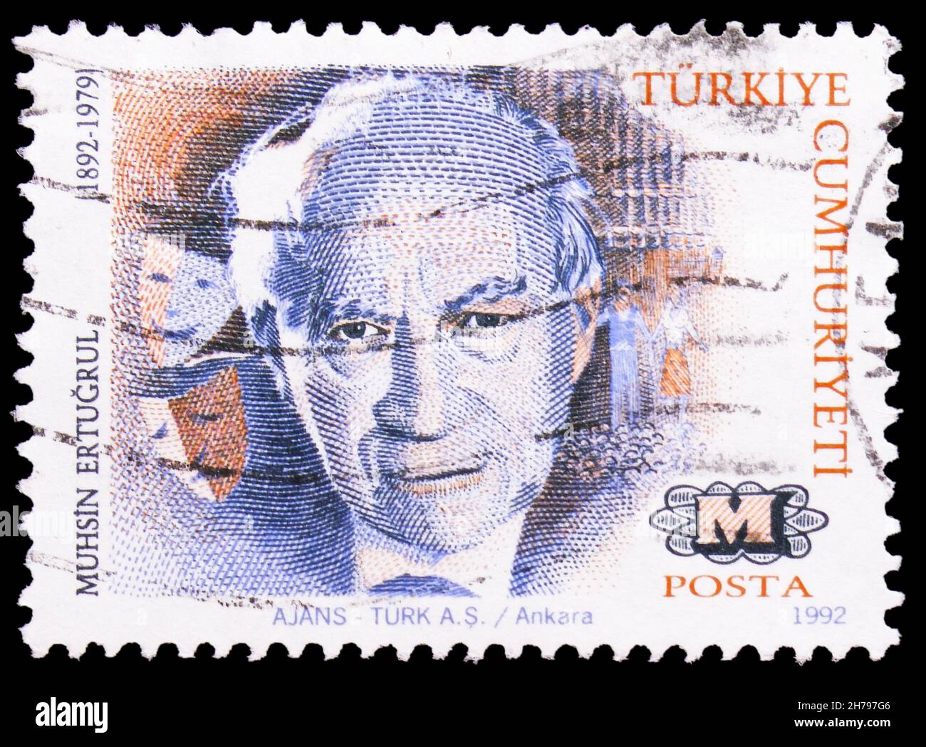 MOSCOW, RUSSIA - OCTOBER 25, 2021: Postage stamp printed in Turkey ...