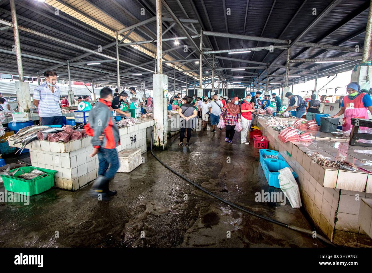 Fish market and surrounding area Kota Kinabalu Sabah Borneo Malaysia ...