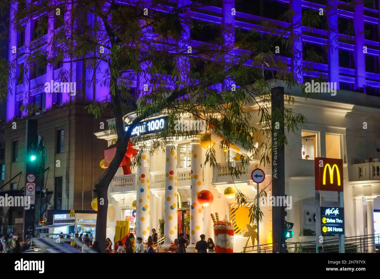 SAO PAULO, BRAZIL - Oct 24, 2021: The Mequi 1000 McDonald's food store ...