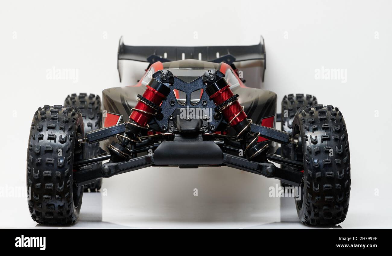Front view of rc buggy model car isolated on studio background Stock ...