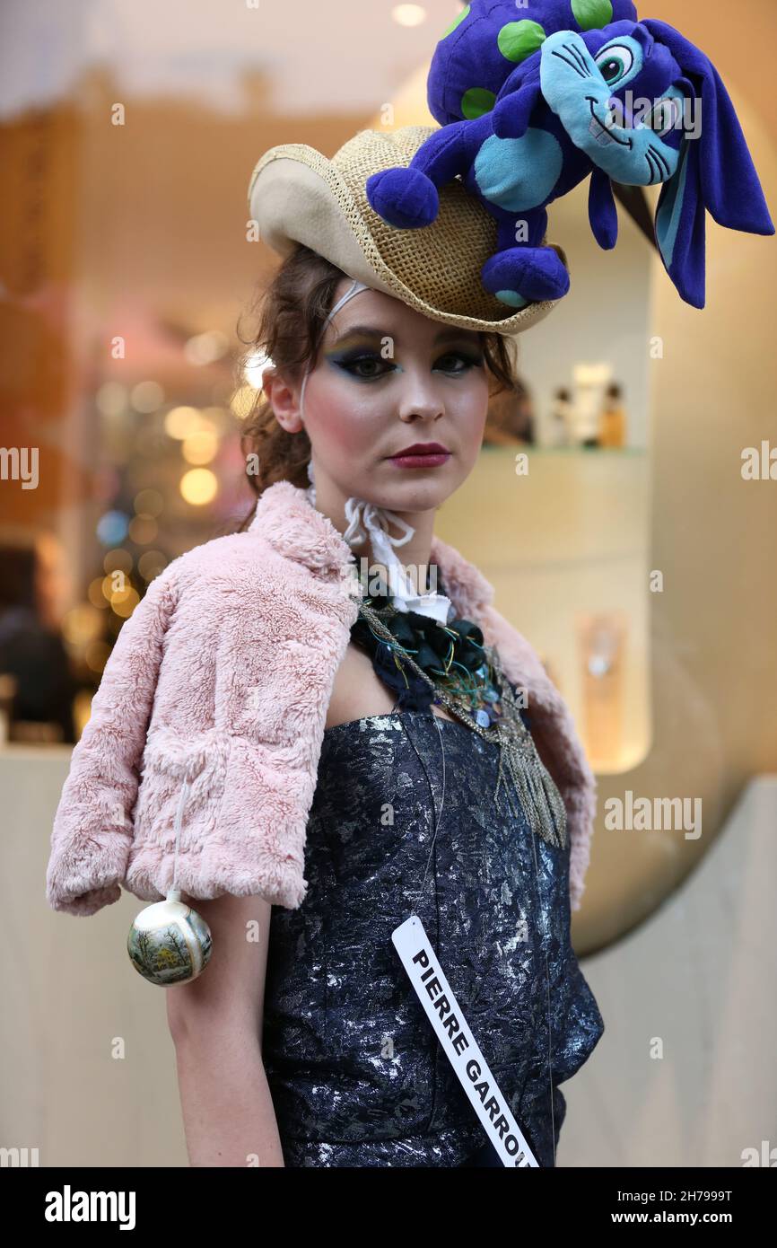 A Models showcases Pierre Garroudi's collection during the designer's ...