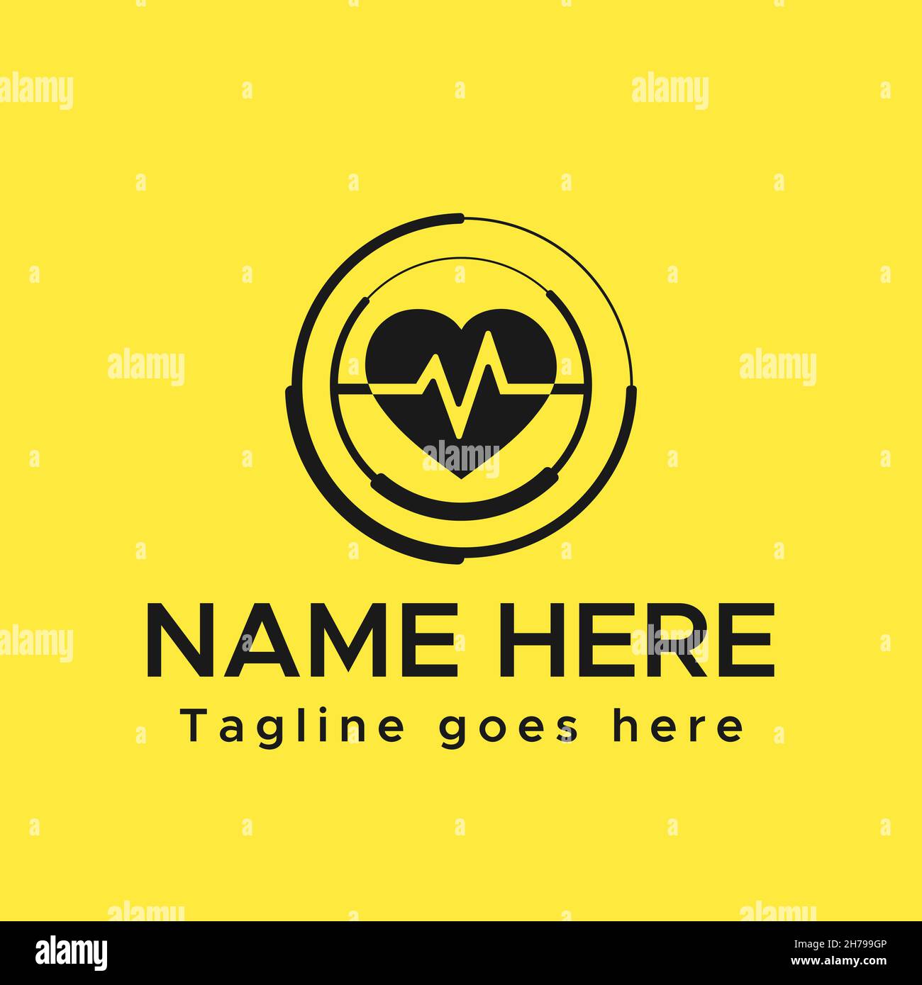 Healthcare Care Logo.Minimalistic black color circle shape logo Stock ...