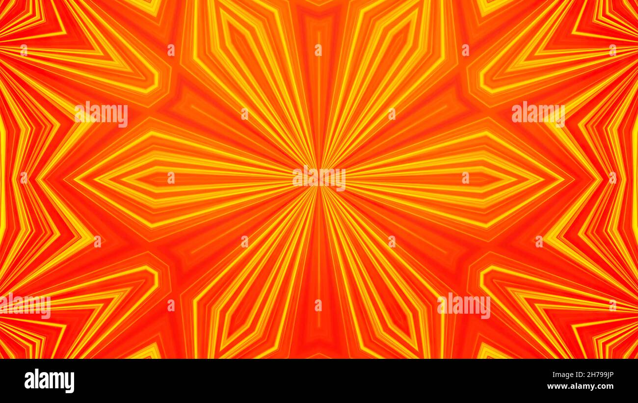 Abstract animation of movement of triangles in kaleidoscope. Yellow ...