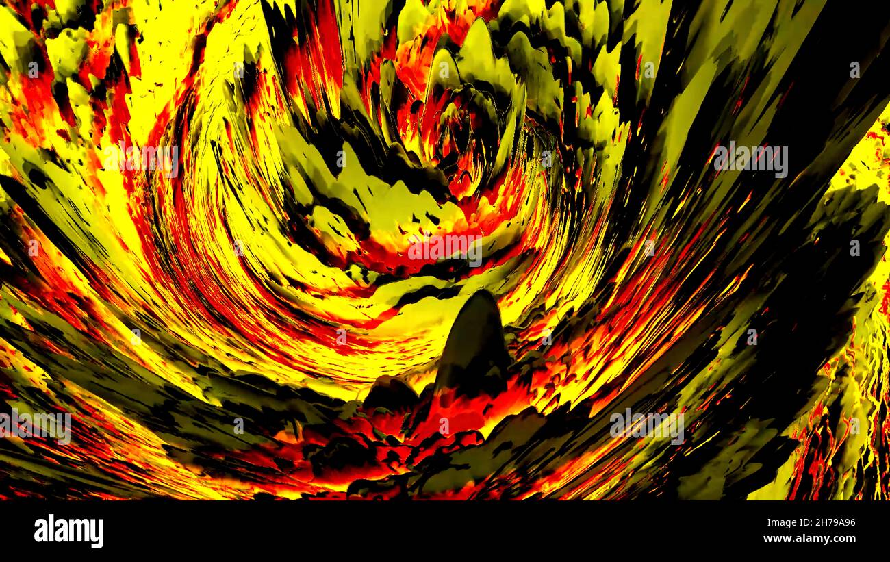 Abstract liquid hurricane rotating slowly, top view. Motion. Wave like ...