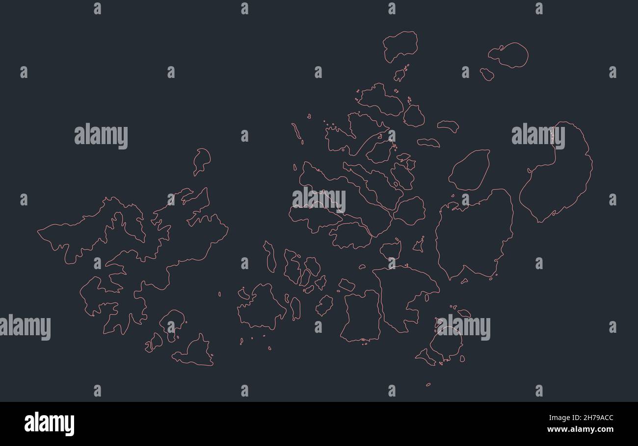 Infographics Franz Josef Land map outline, flat design, color blue ...