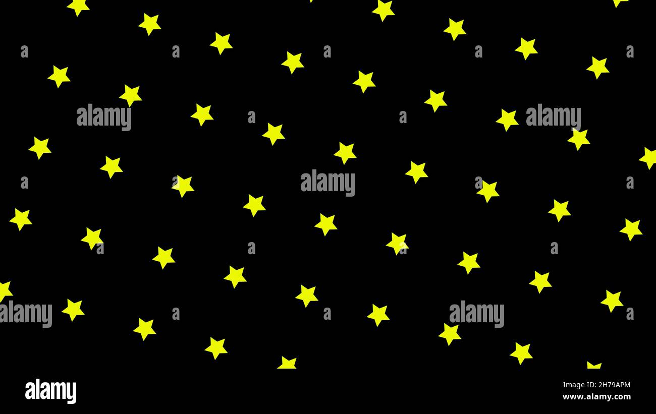 Repeating pattern of rotating stars on black background. Animation ...