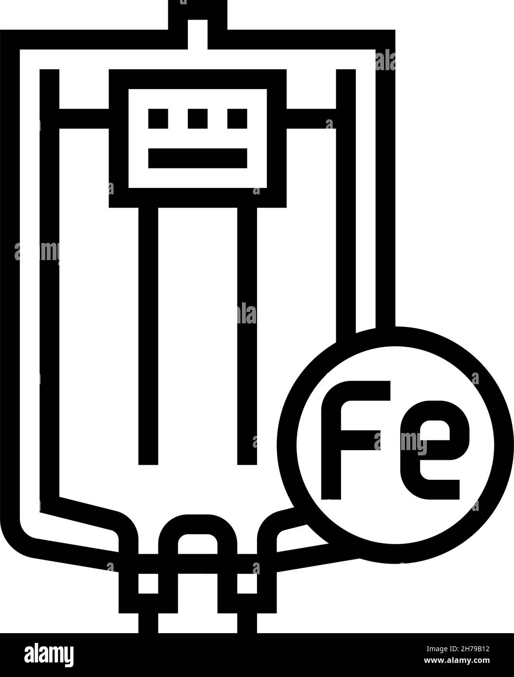 iron given through an intravenous line icon vector illustration Stock ...