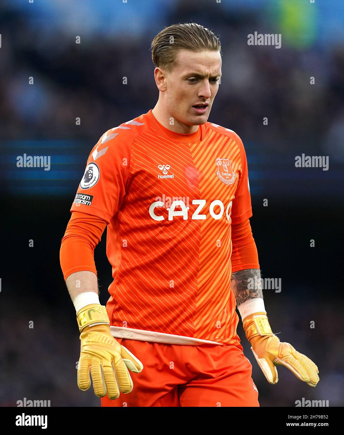 Everton goalkeeper Jordan Pickford during the Premier League match at ...