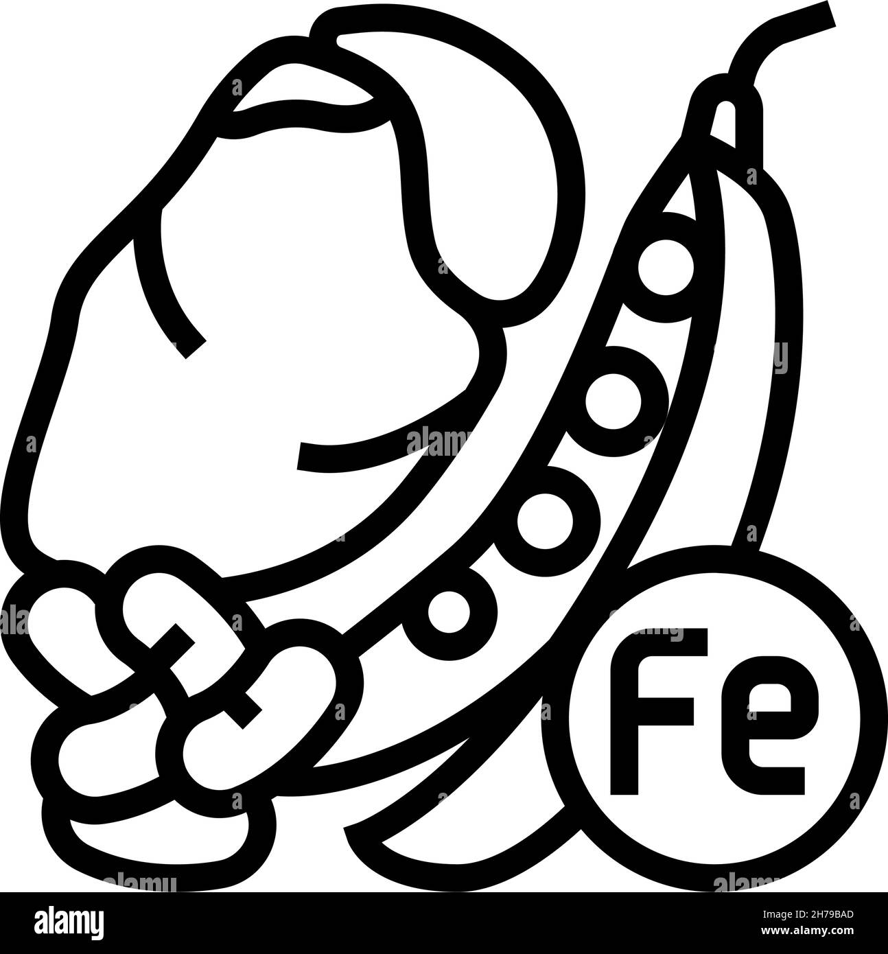 foods high in iron line icon vector illustration Stock Vector Image ...