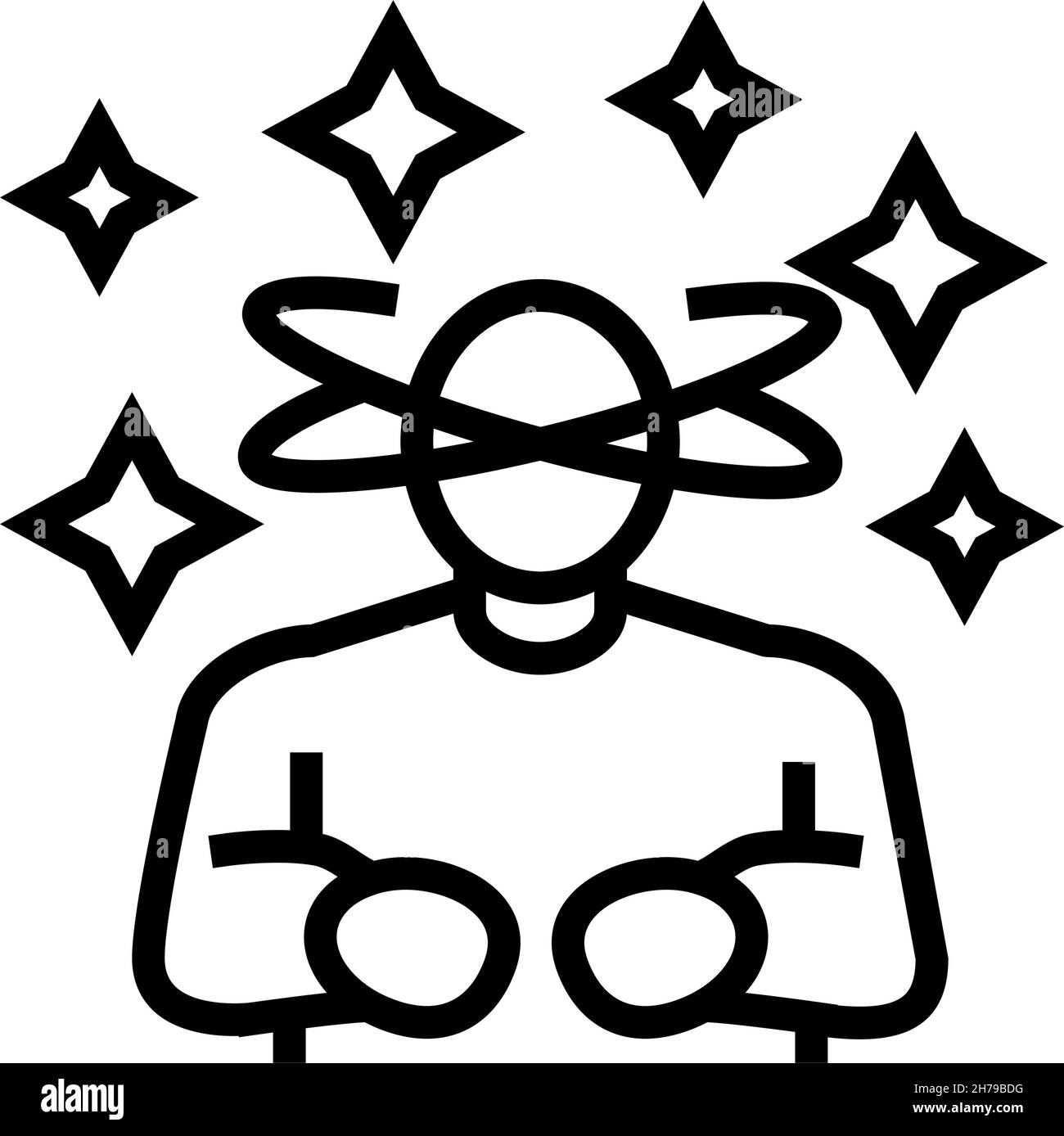 dizziness or lightheadedness line icon vector illustration Stock Vector ...