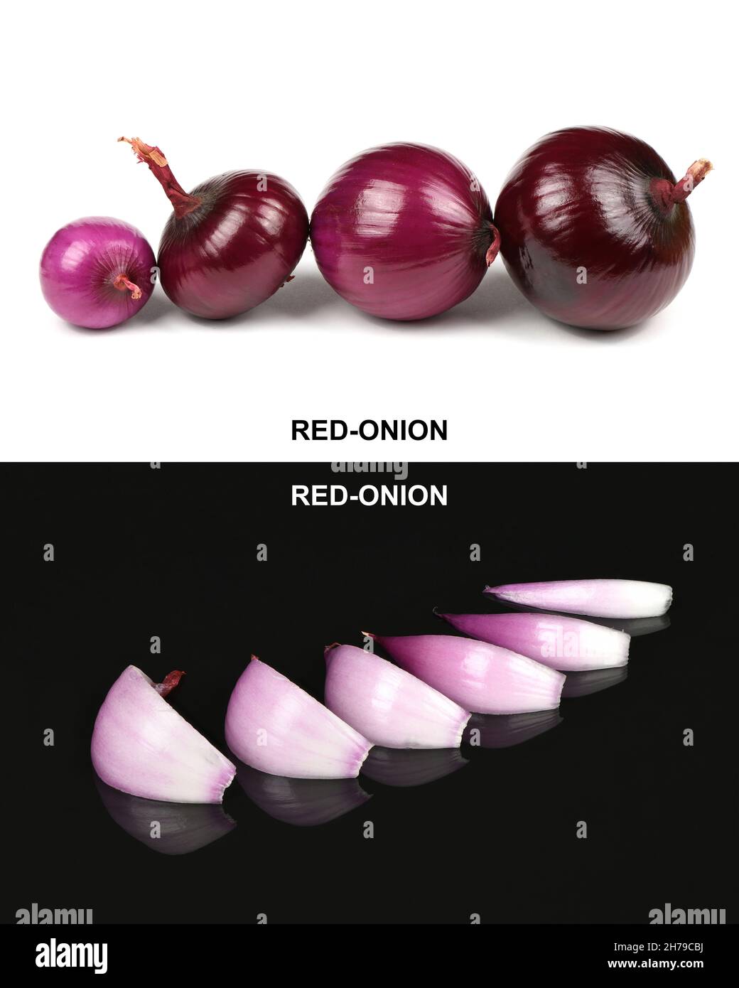 Creative layout made of red onion. High resolution photo. Full depth of ...