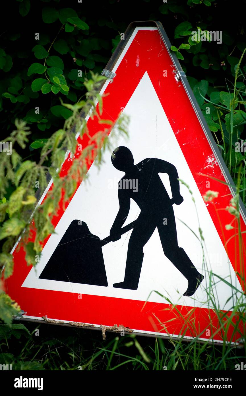Triangular warning sign red border hi-res stock photography and images ...