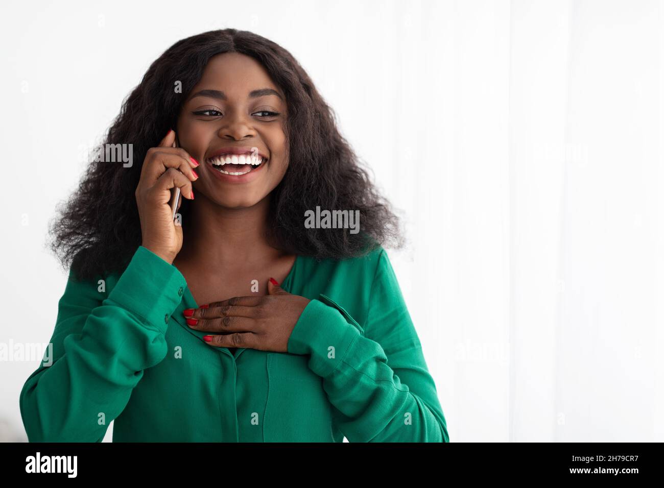 Happy laughing lady resting hi-res stock photography and images - Alamy