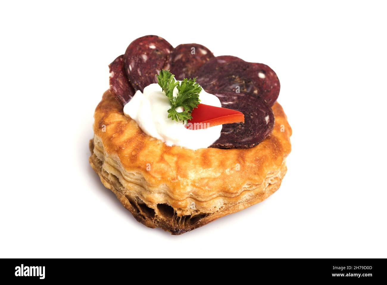 A type of delicious canape isolated on a white background Stock Photo ...