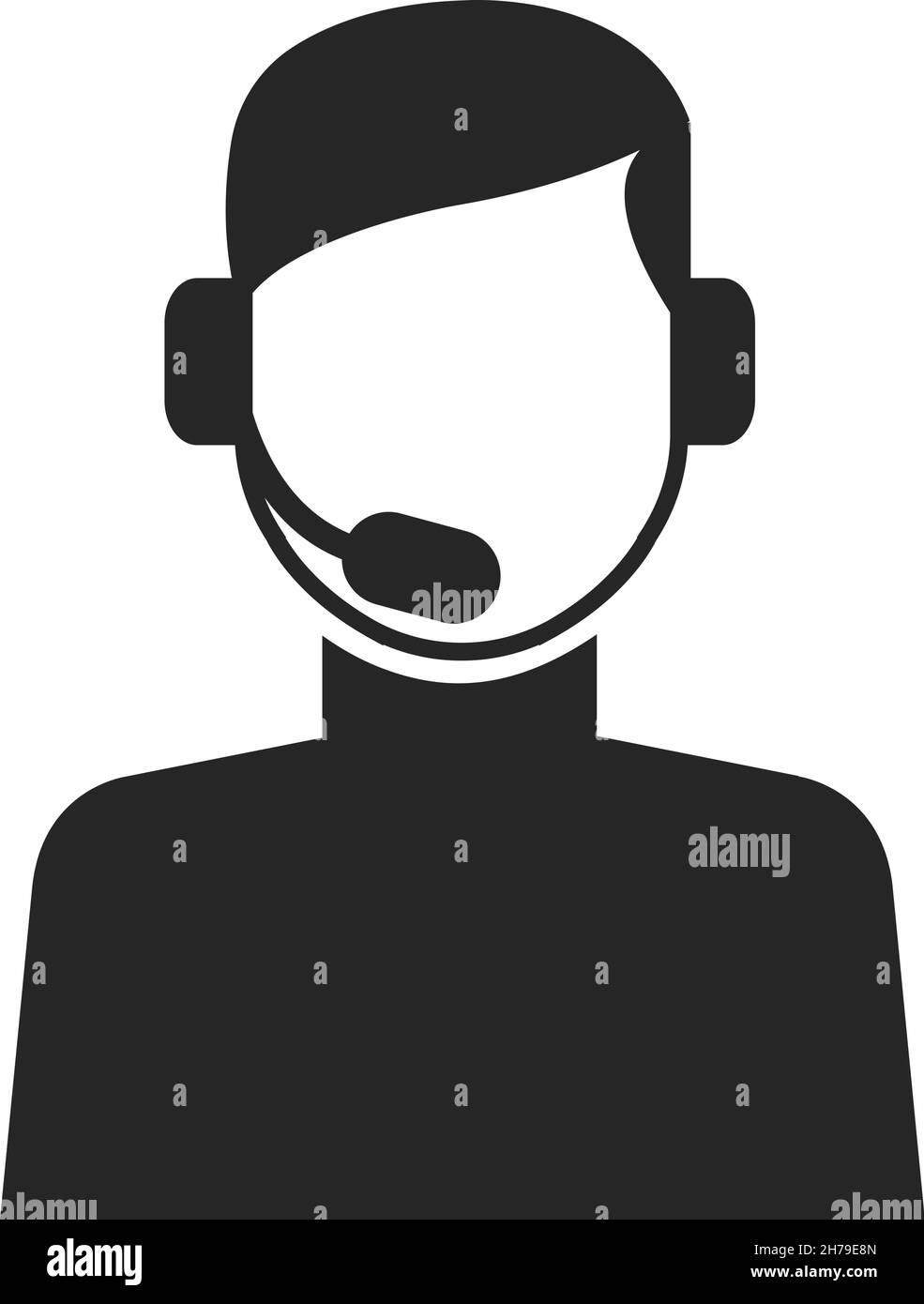 Man in headset. Call center icon. Sales manager symbol Stock Vector ...