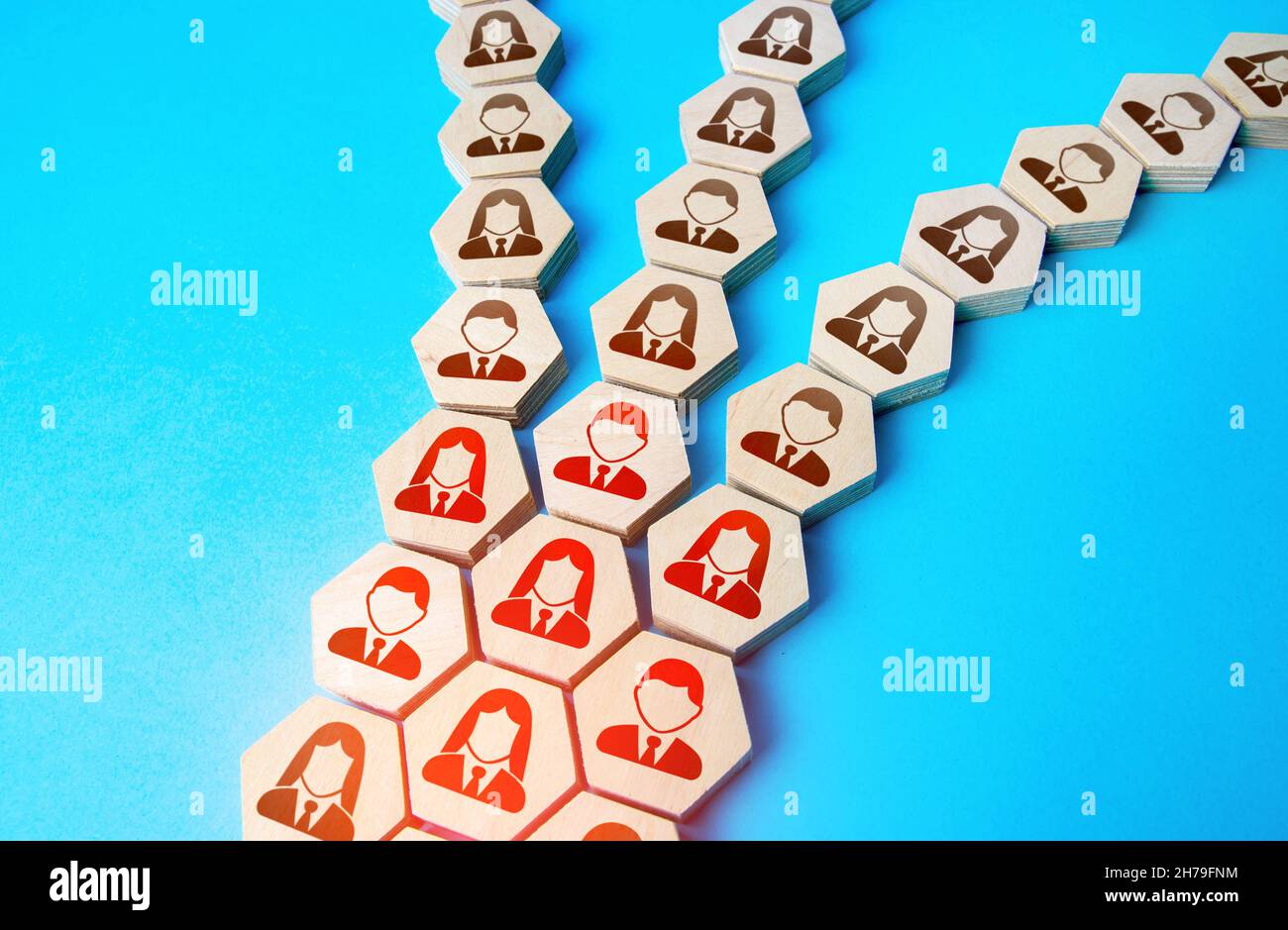 People are divided into smaller groups. Collapse of the organization ...