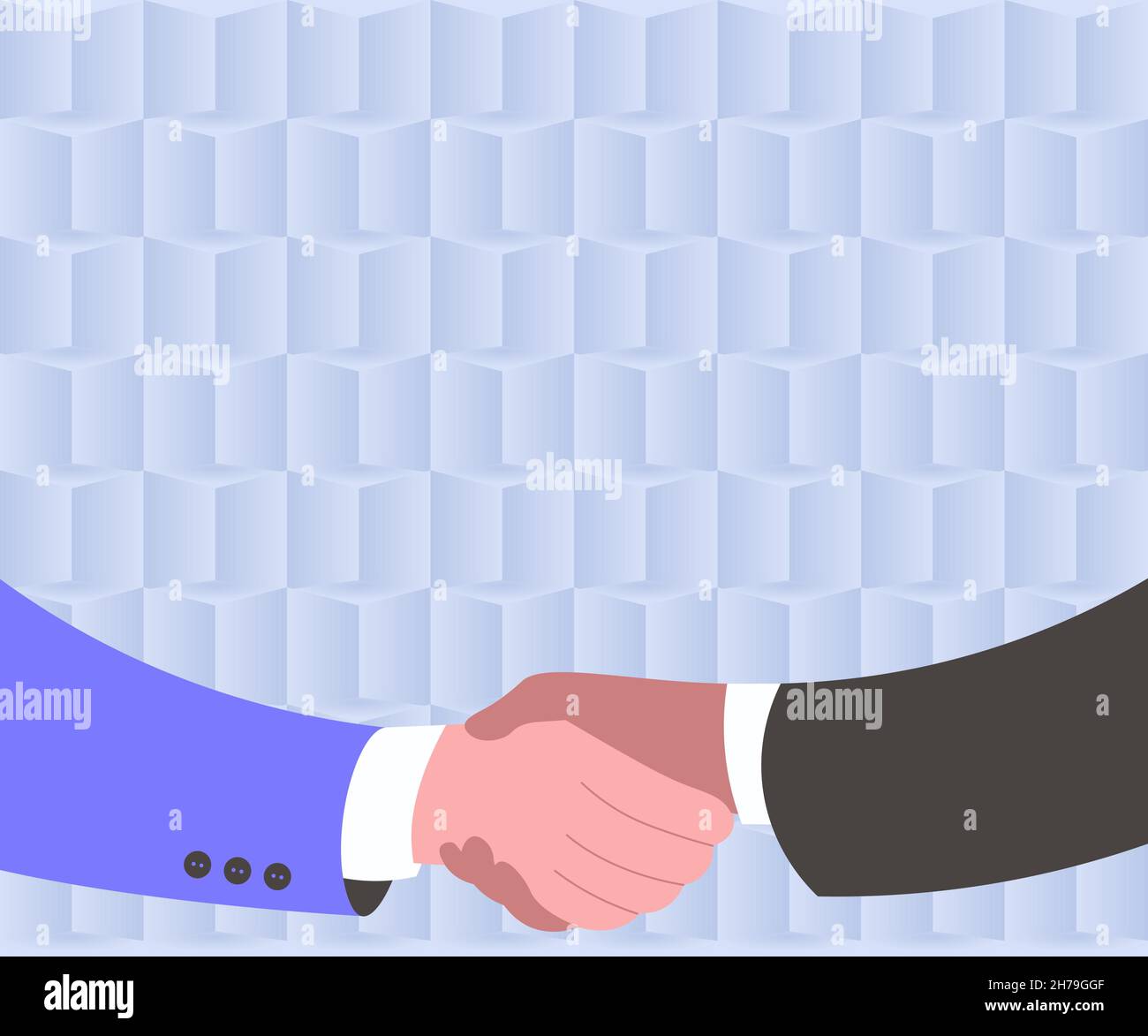Two Men Drawing With Paper Background Shake Hands Presenting Agreement ...