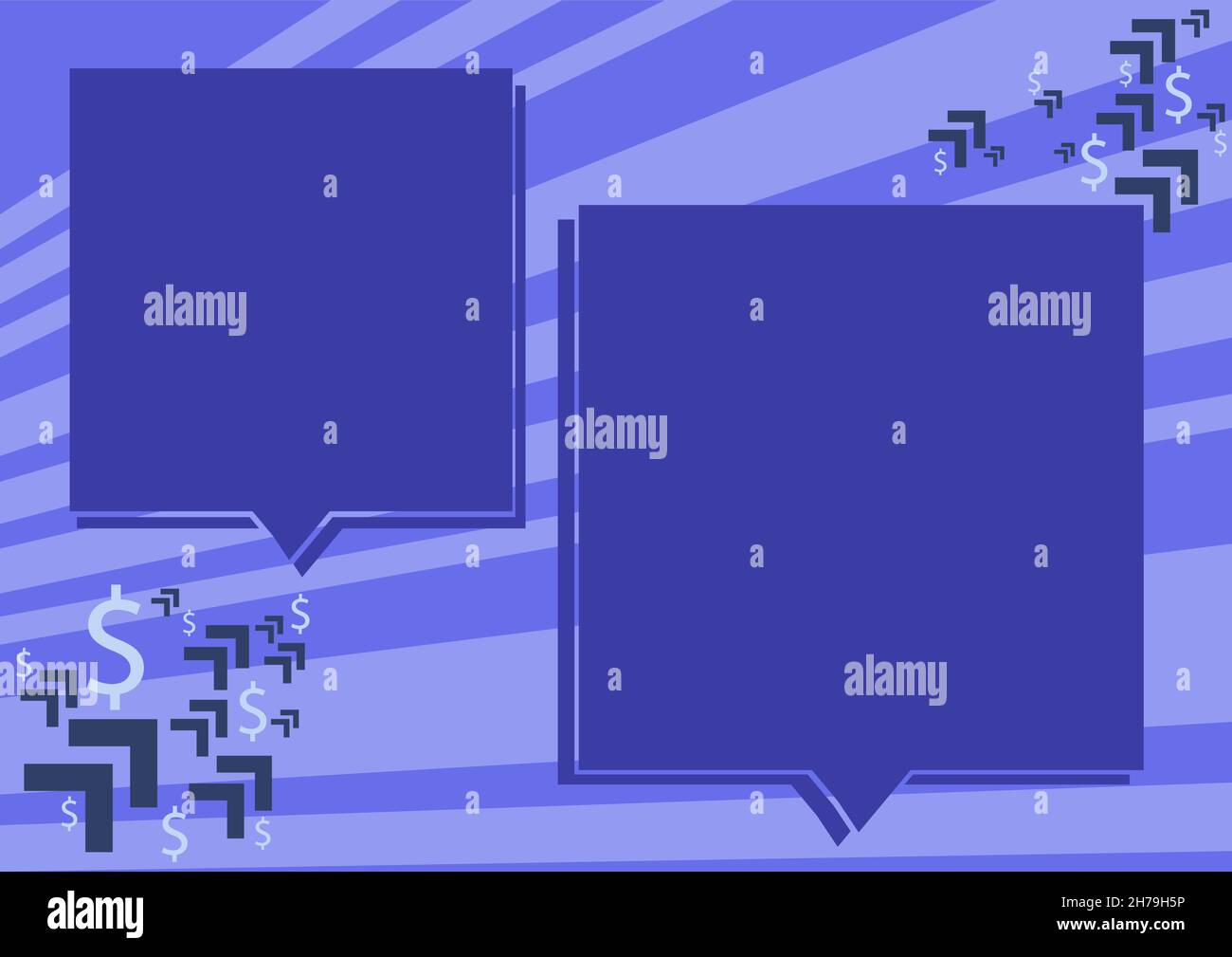 Two Colorful Overlapping Speech Bubble Drawing With Dollar Sign. Double ...