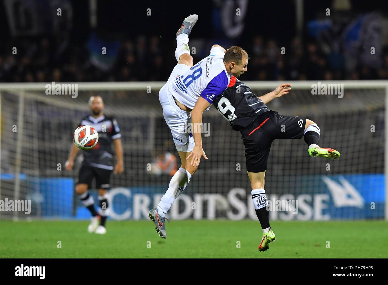 Lugano, Switzerland. 21st Nov, 2021. Holger Badstuber (#28 Lausanne ...