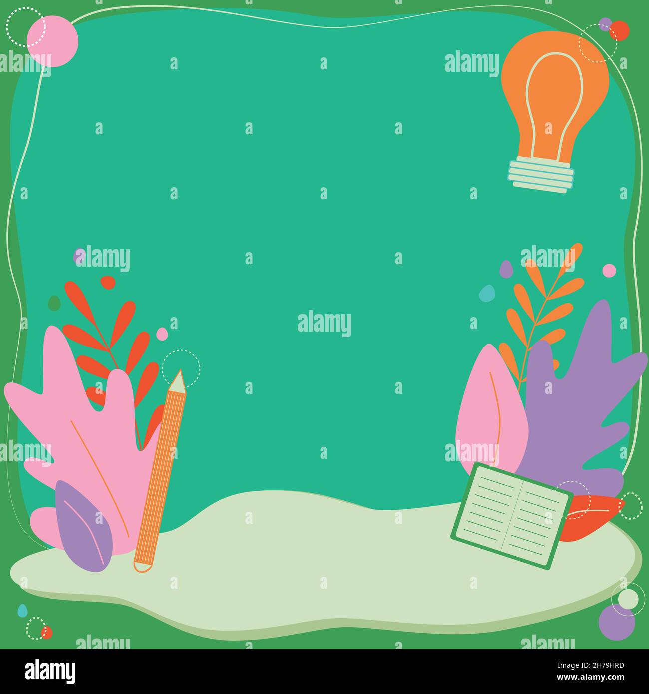 Text Frame Surrounded With Assorted Flowers Hearts And Leaves ...