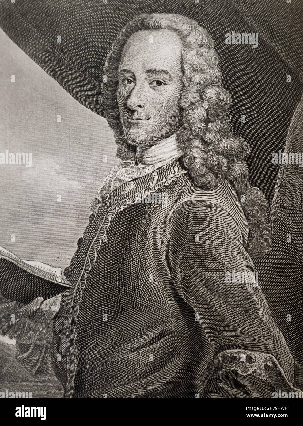 Portrait de Francois Marie Arouet dit Voltaire (1694 - 1778), ecrivain ...