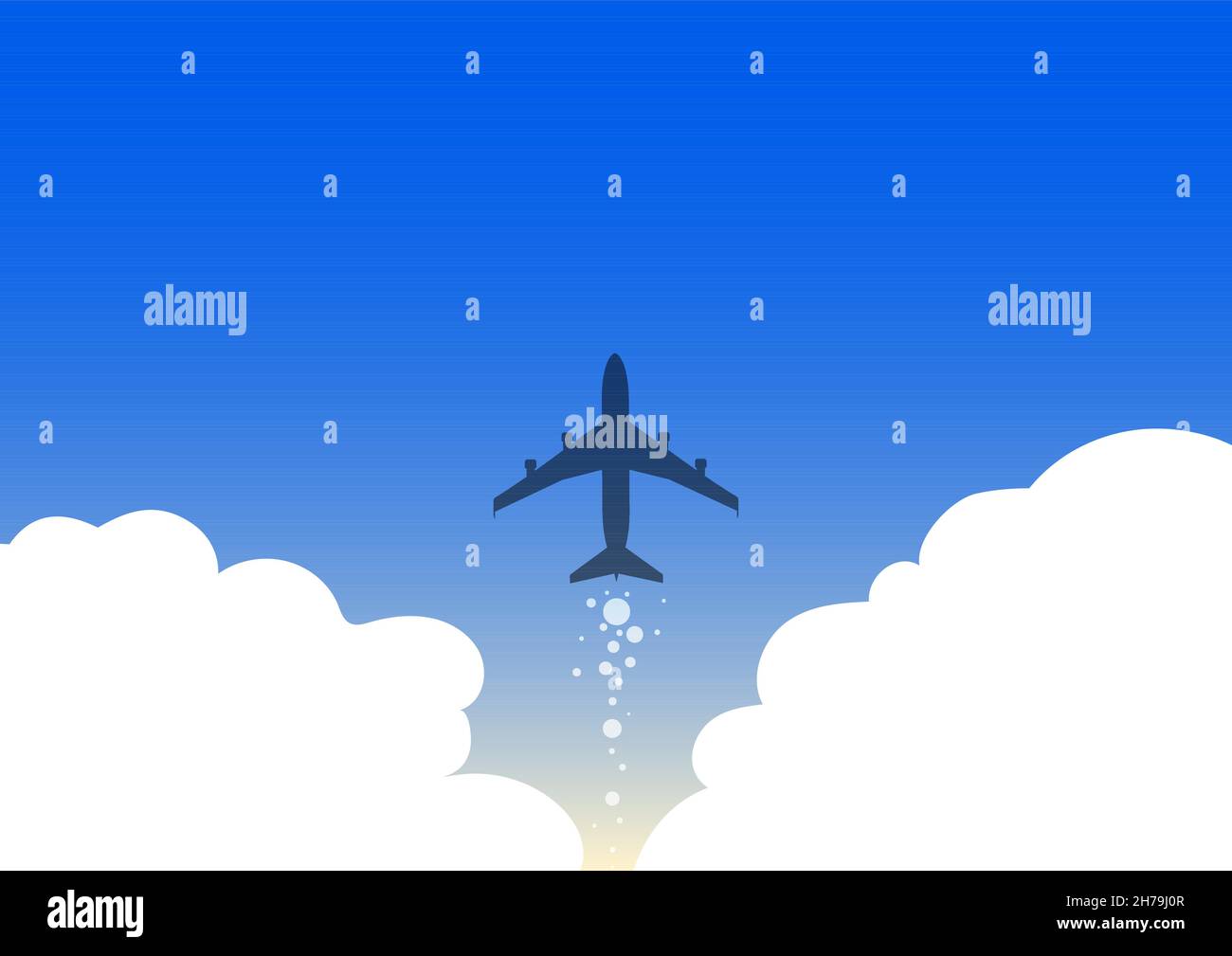 Illustration Of Airplane Launching Fast Straight Up To The Skies ...