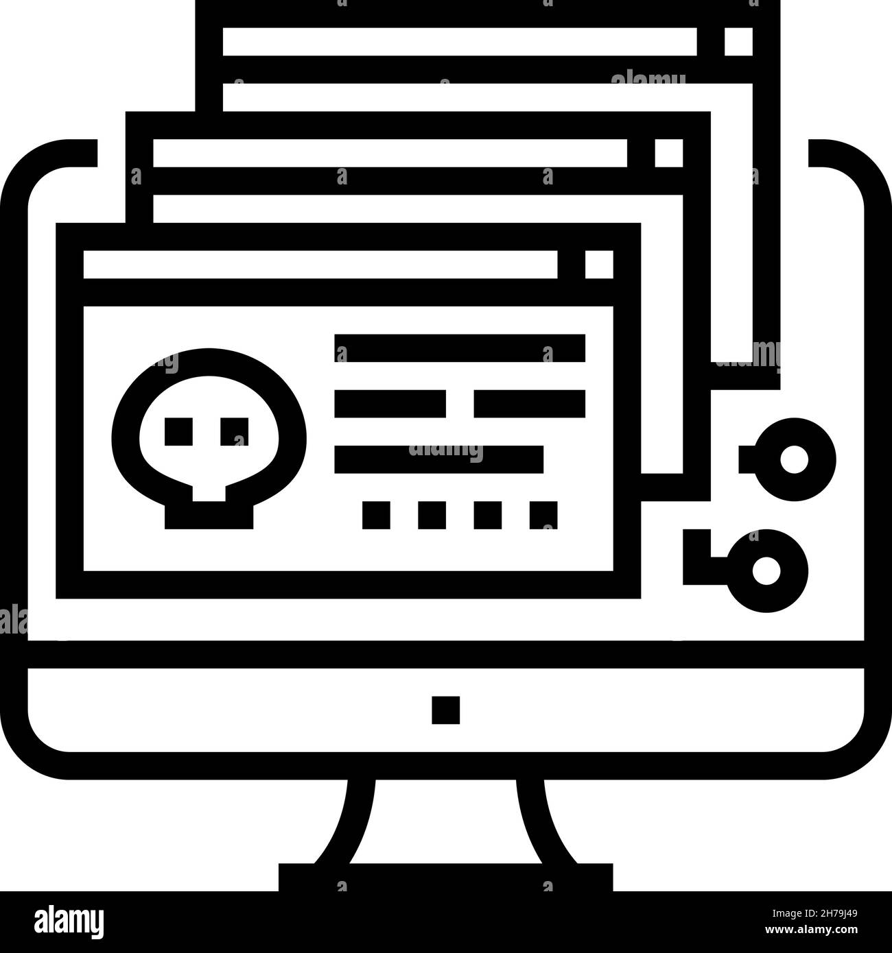 malware software line icon vector illustration Stock Vector Image & Art ...