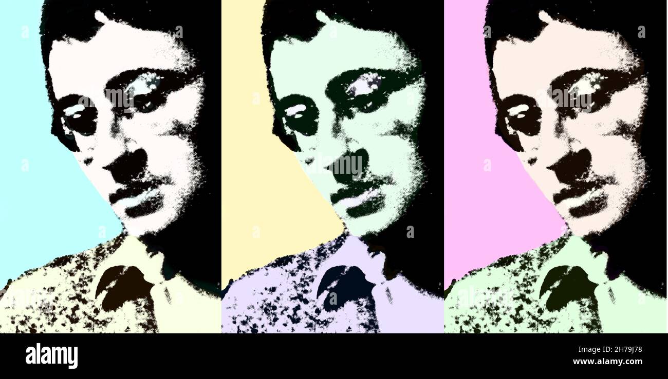 Portrait de l'ecrivain francais Guy Debord (1931-1994) d'apres une ...